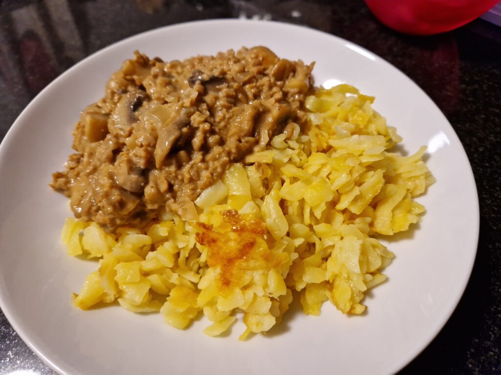 Vegi-Gehacktes nach Zürcher Art - Rezeptologie